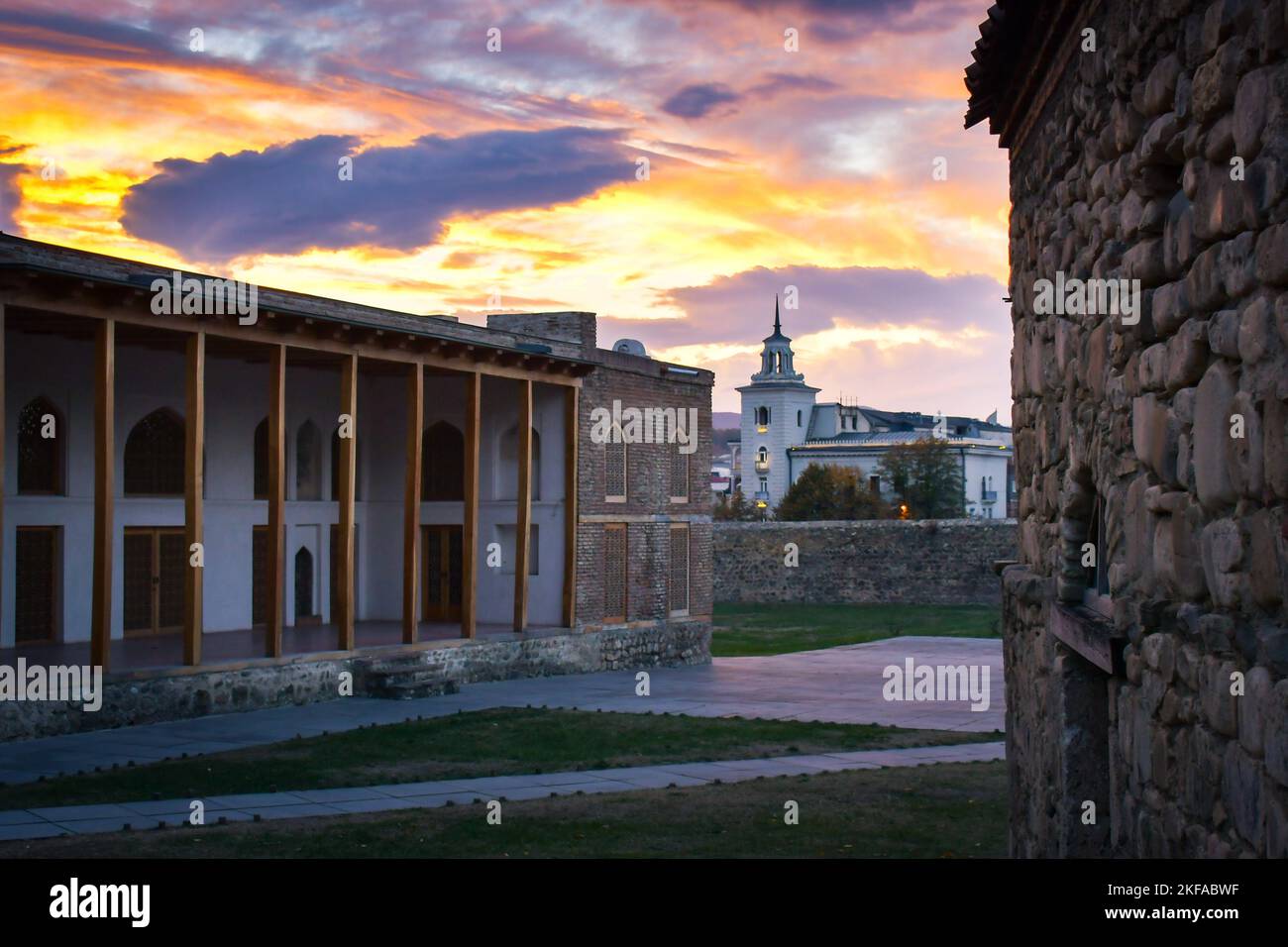 Telavi, Georgia - 6th novermber, 2022: old vintage buildings inside ...