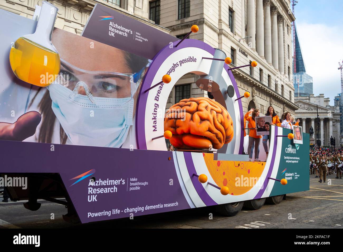 Alzheimer's Research UK charity float at the Lord Mayor's Show parade ...