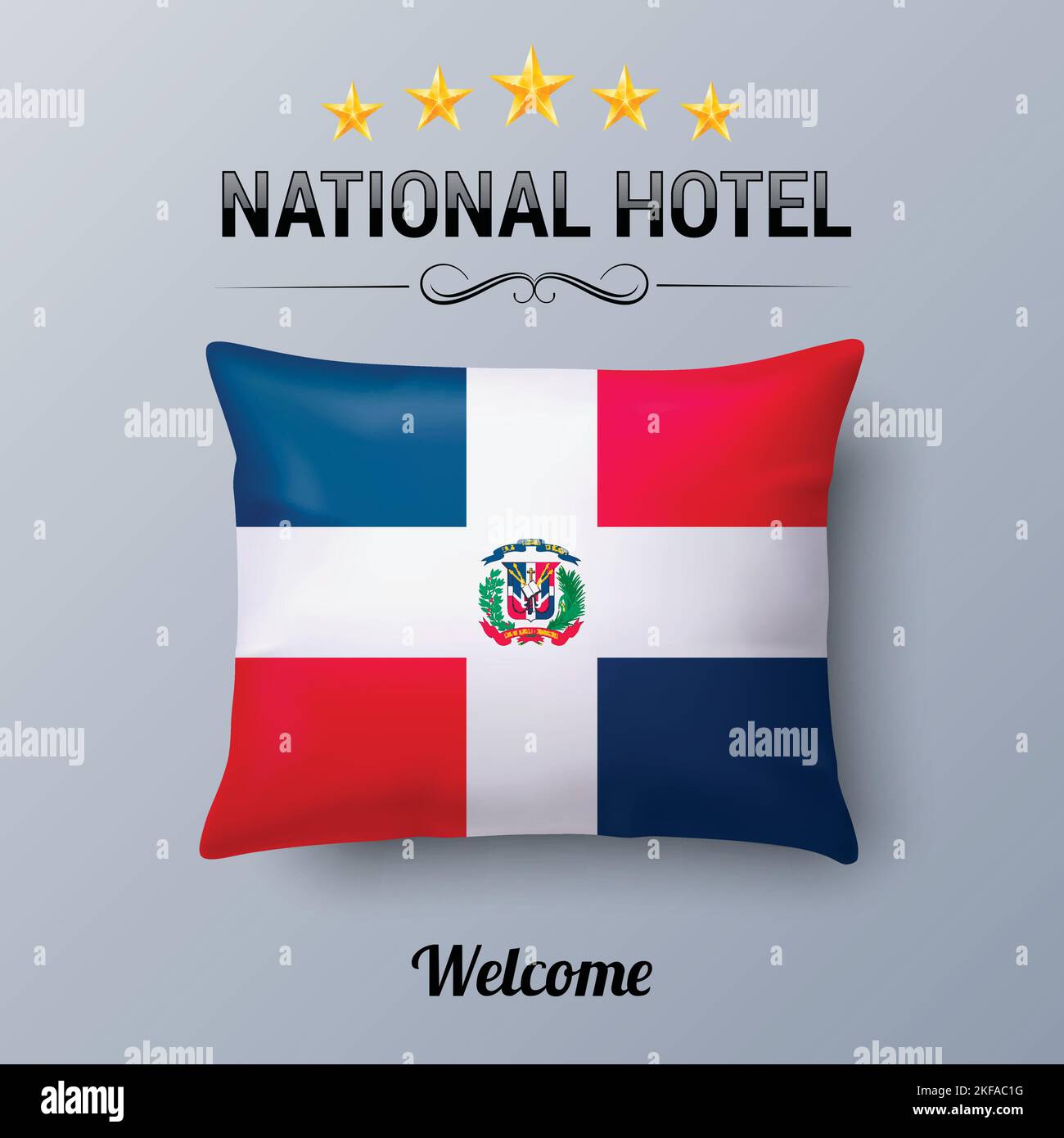 Realistic Pillow and Flag of Dominican Republic as Symbol National ...