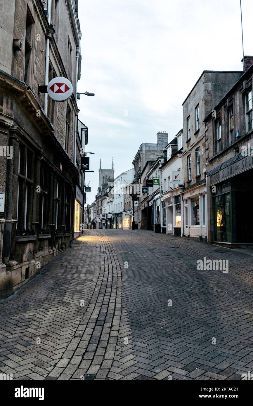 Quiet English Georgian market town of Stamford, Lincolnshire. With a ...
