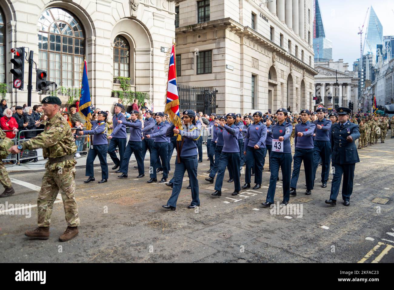 Lady Eleanor Holies School Combined Cadet Force cadets marching at the ...
