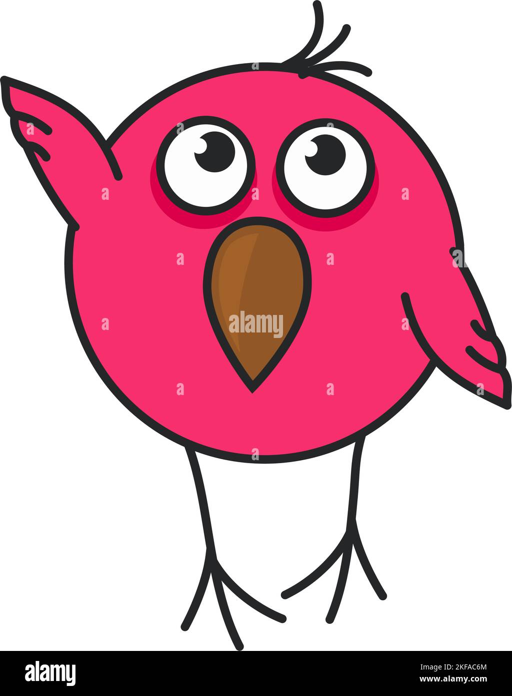 Cute Pink Bird Icon. Cartoon Character. Hummingbird Logo. Isolated on ...