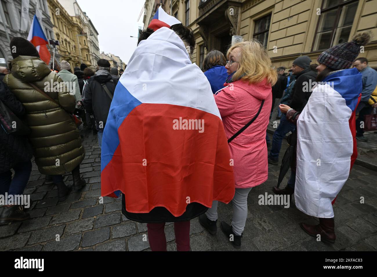 Prague, Czech Republic. 17th Nov, 2022. Demonstration in front of the ...