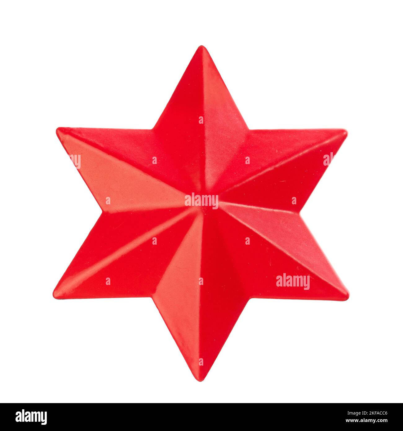 Red Christmas Star closeup isolated on white background Stock Photo - Alamy