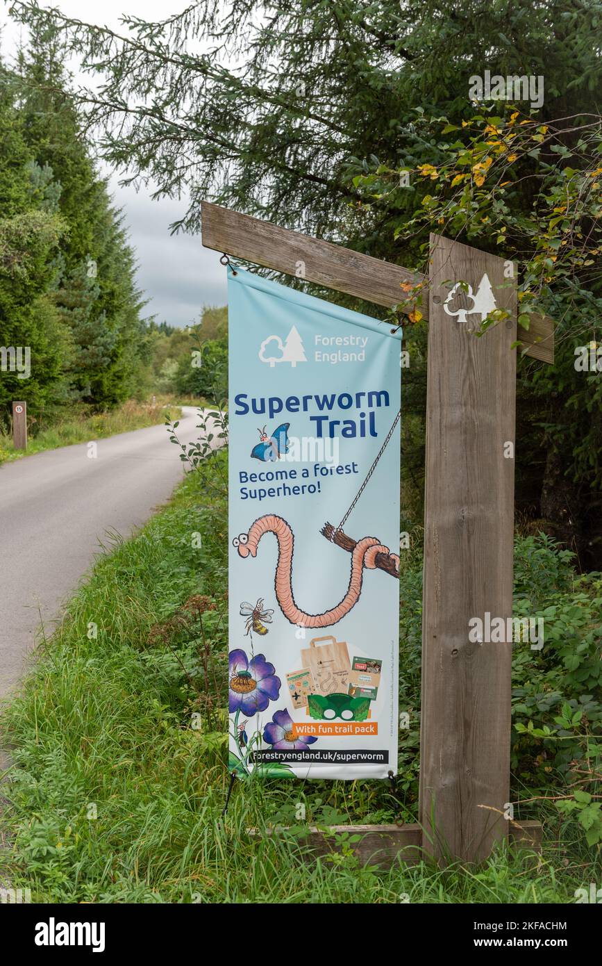 Forest of Bowland, Clitheroe, Lancashire UK. Forestry England banner ...