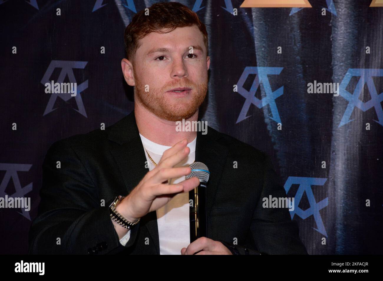 Mexico City, Mexico. 16th Nov, 2022. Boxer Saul Alvarez 'El Canelo ...