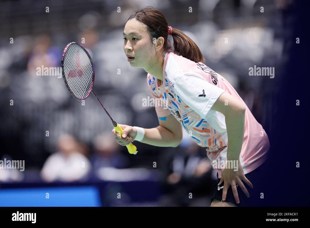 SYDNEY, AUSTRALIA - NOVEMBER 16: Ya Ching Hsu of Taiwan in action during the doubles match ...
