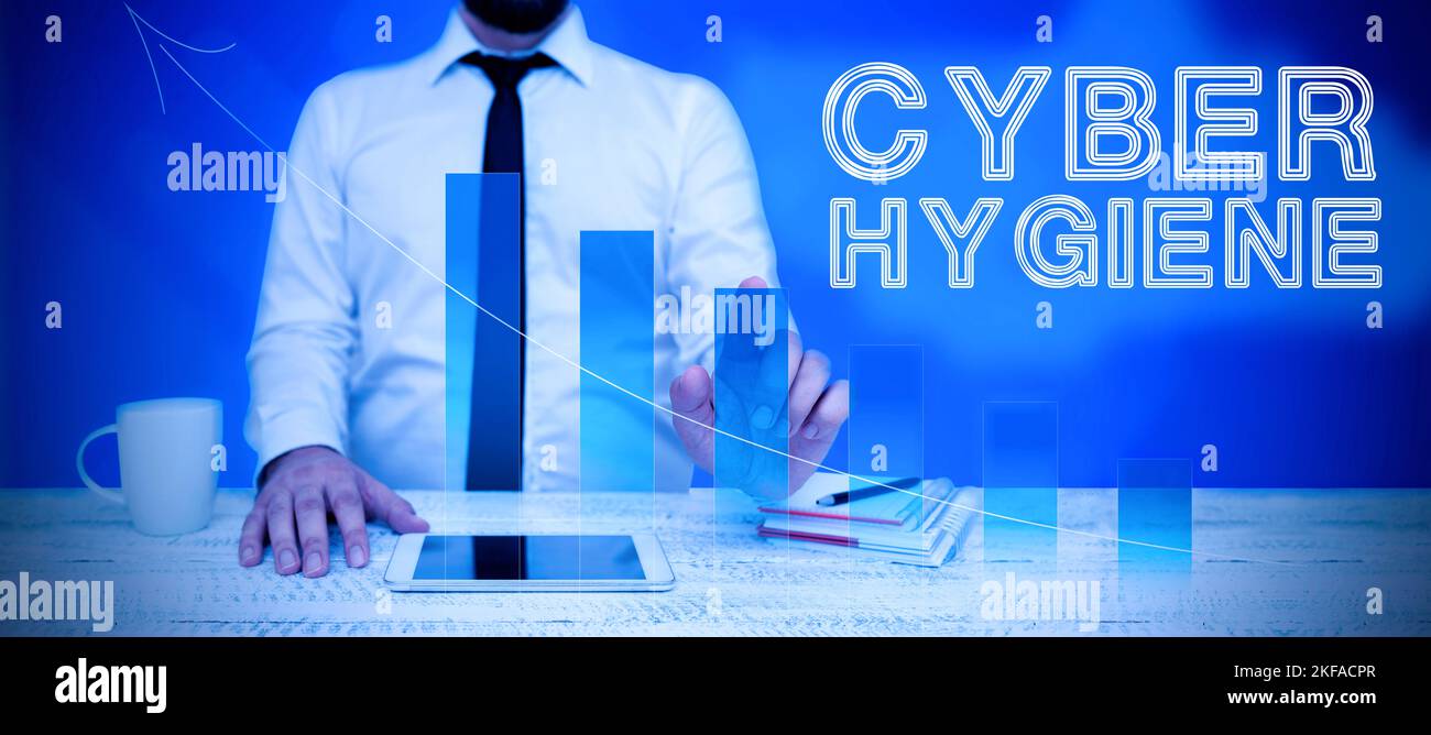 Sign displaying Cyber Hygiene. Business approach steps that computer ...