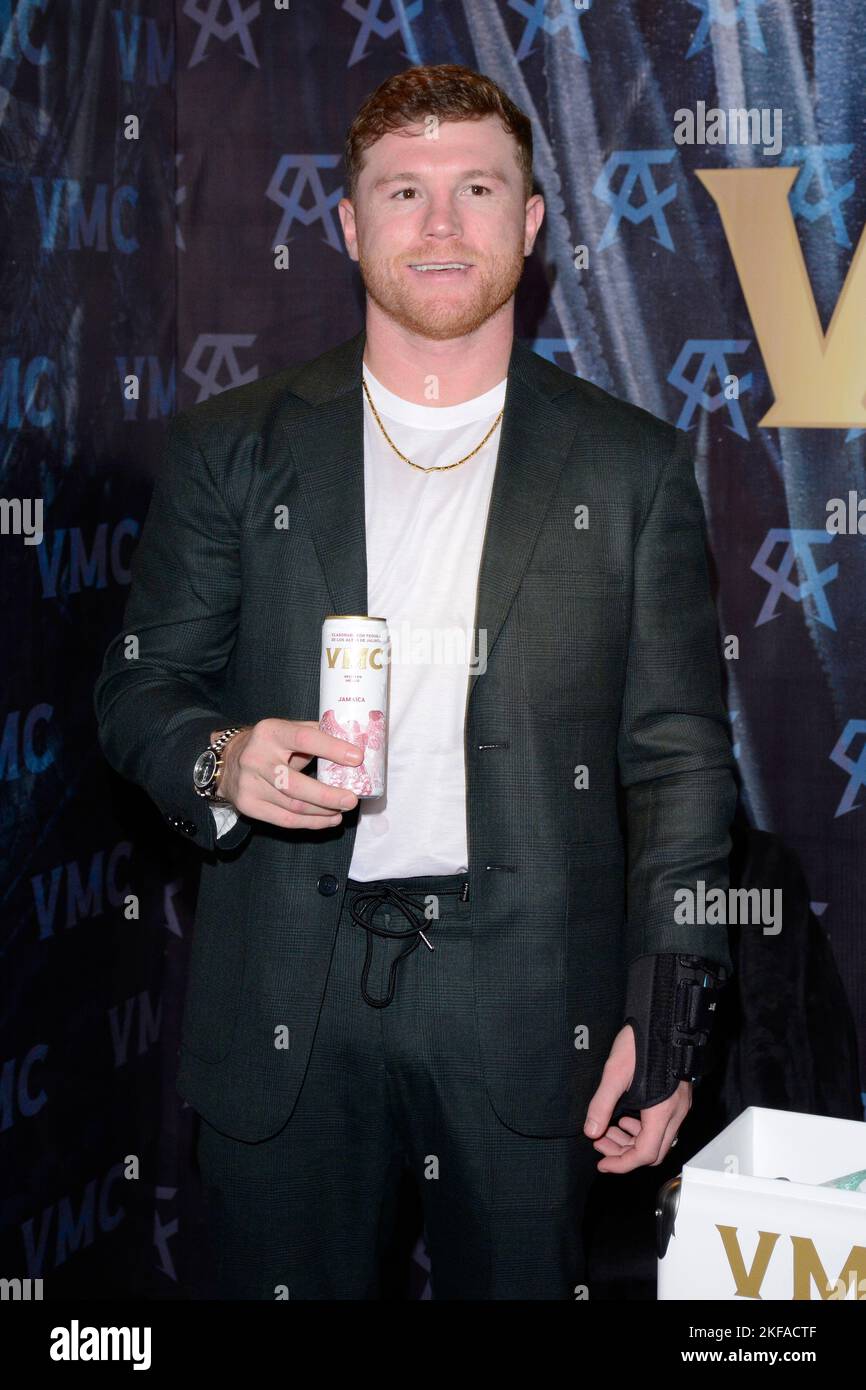 Boxer Saul Alvarez 'El Canelo' attends the launch of his new VMC drink ...