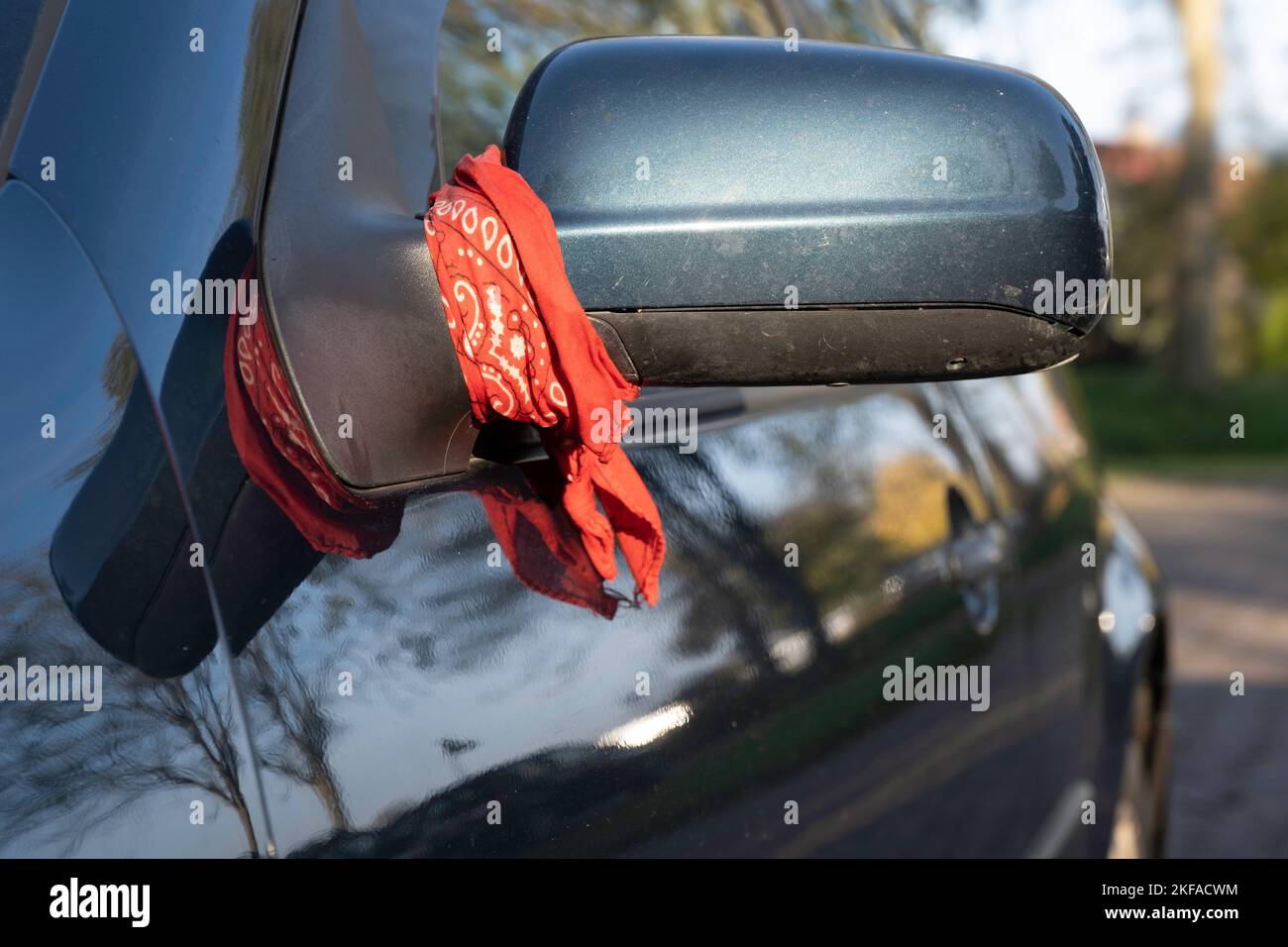 Red farmer's handkerchief as symbol of farmer's protest in the ...