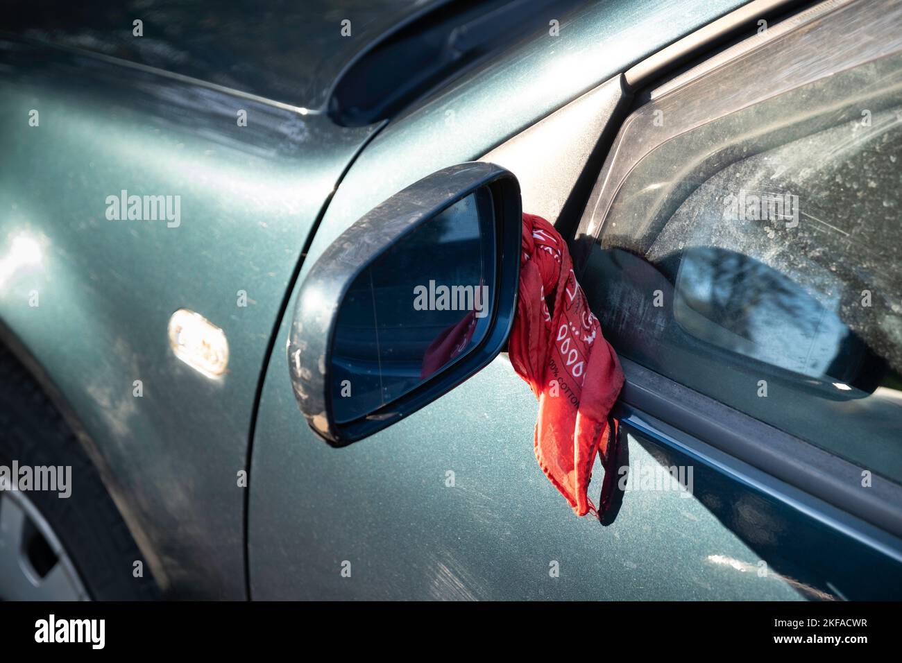 Red farmer's handkerchief as symbol of farmer's protest in the ...