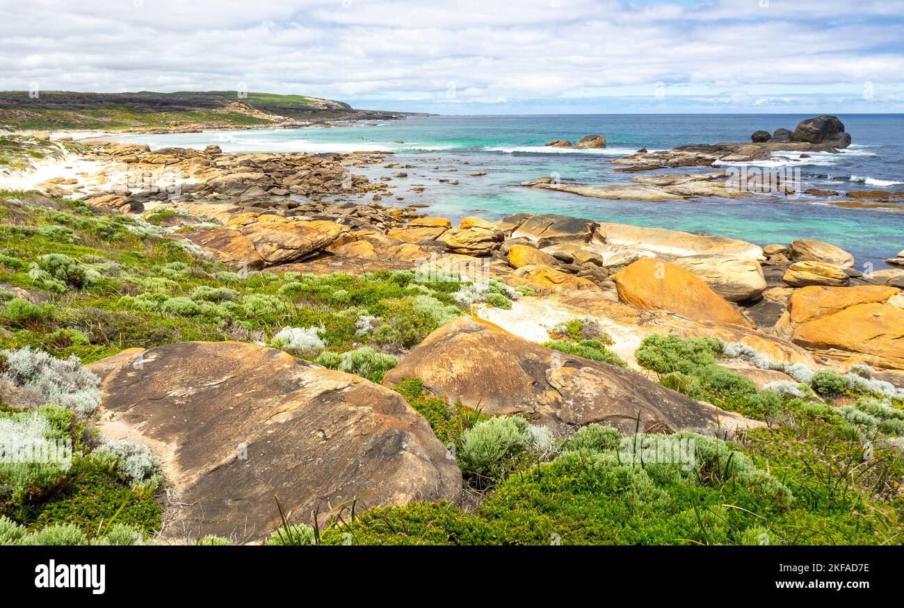 Granite boulders on coastline north of Redgate Beach Margaret River ...