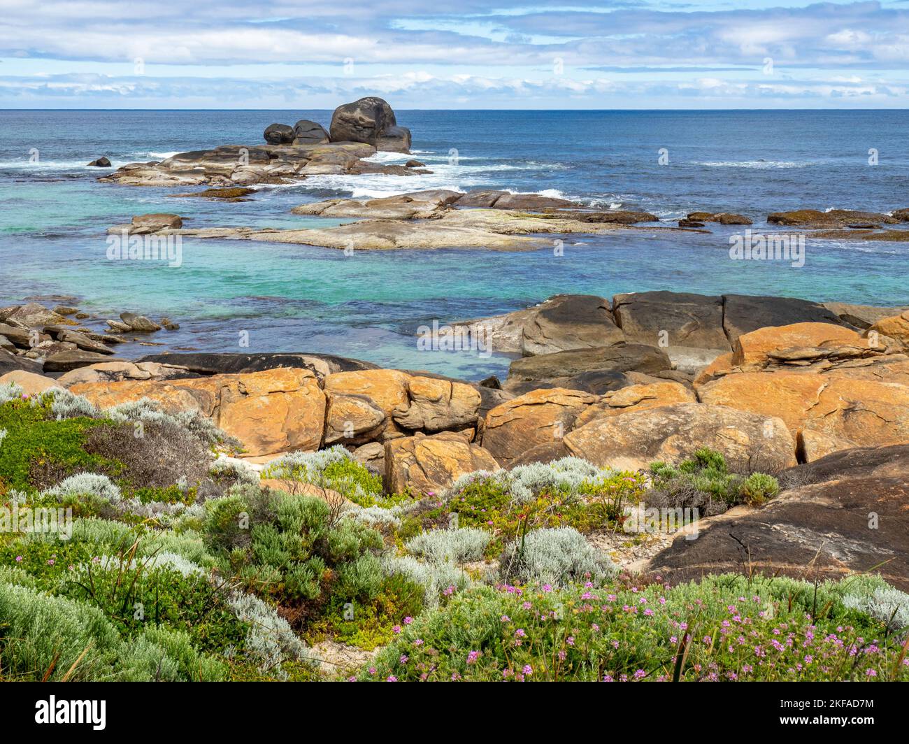 Granite boulders on coastline north of Redgate Beach Margaret River ...