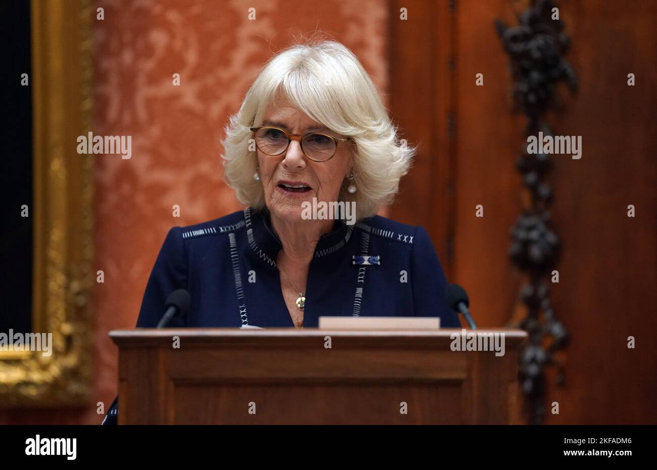 The Queen Consort during a reception for winners of the Queen's ...