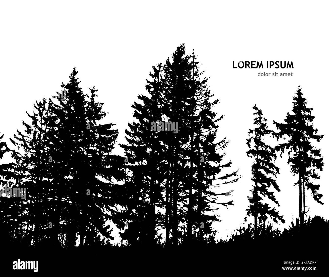 Spruce forest panorama. Vector illustration Stock Vector Image & Art ...