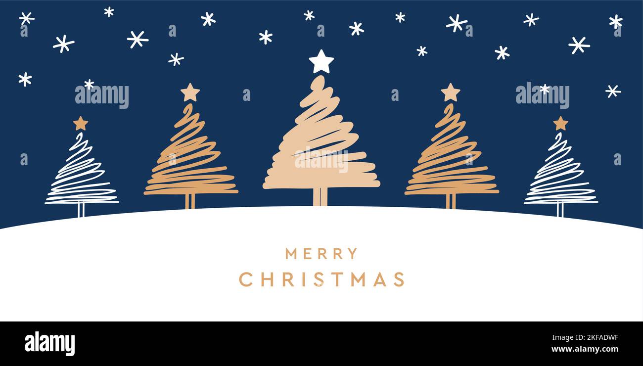 blue and white abstract winter landscape fir border christmas tree ...