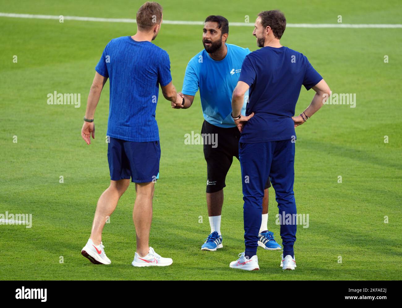 England manager Gareth Southgate and captain Harry Kane during a ...