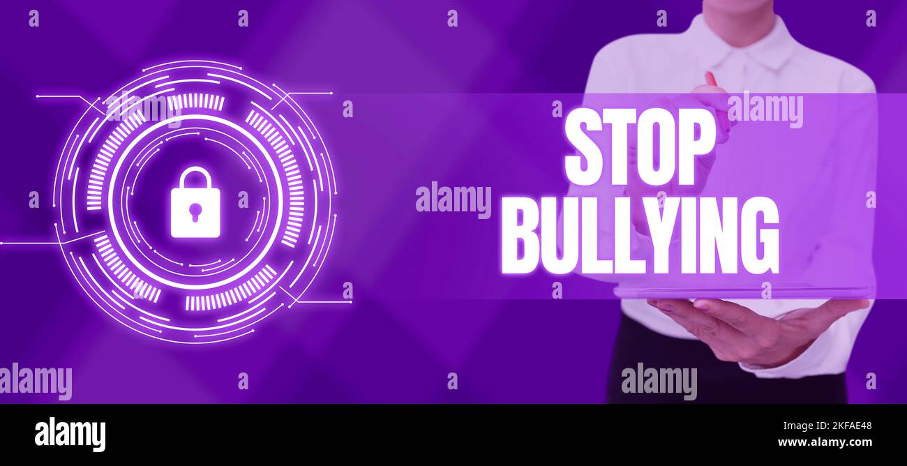 Conceptual caption Stop Bullying. Internet Concept Fight and Eliminate ...