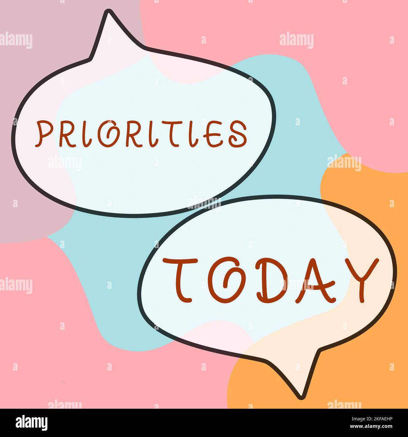 Text sign showing Priorities. Word Written on more important is the ...