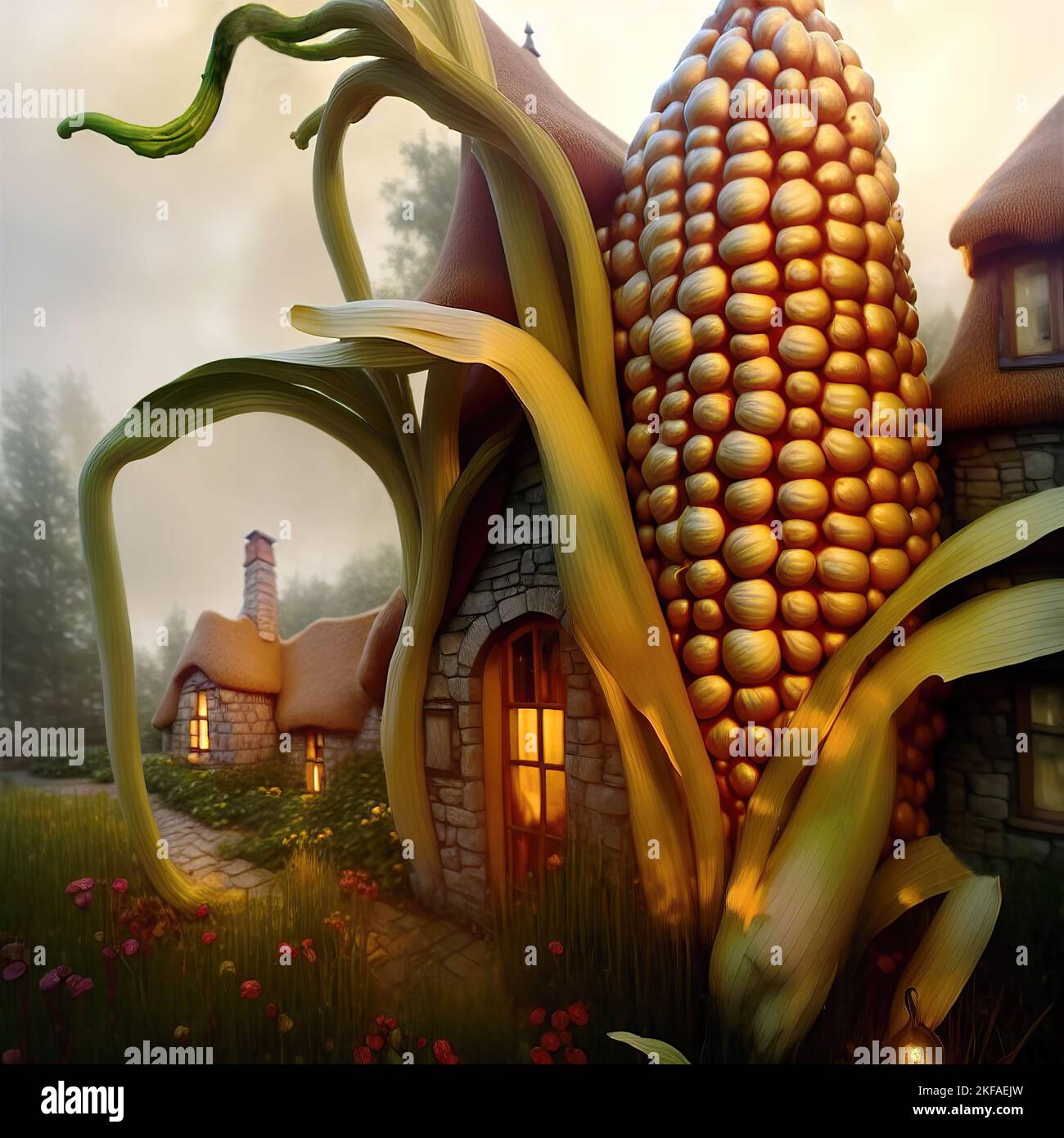 Cartoon sweet corn maize vegetable hi-res stock photography and images ...