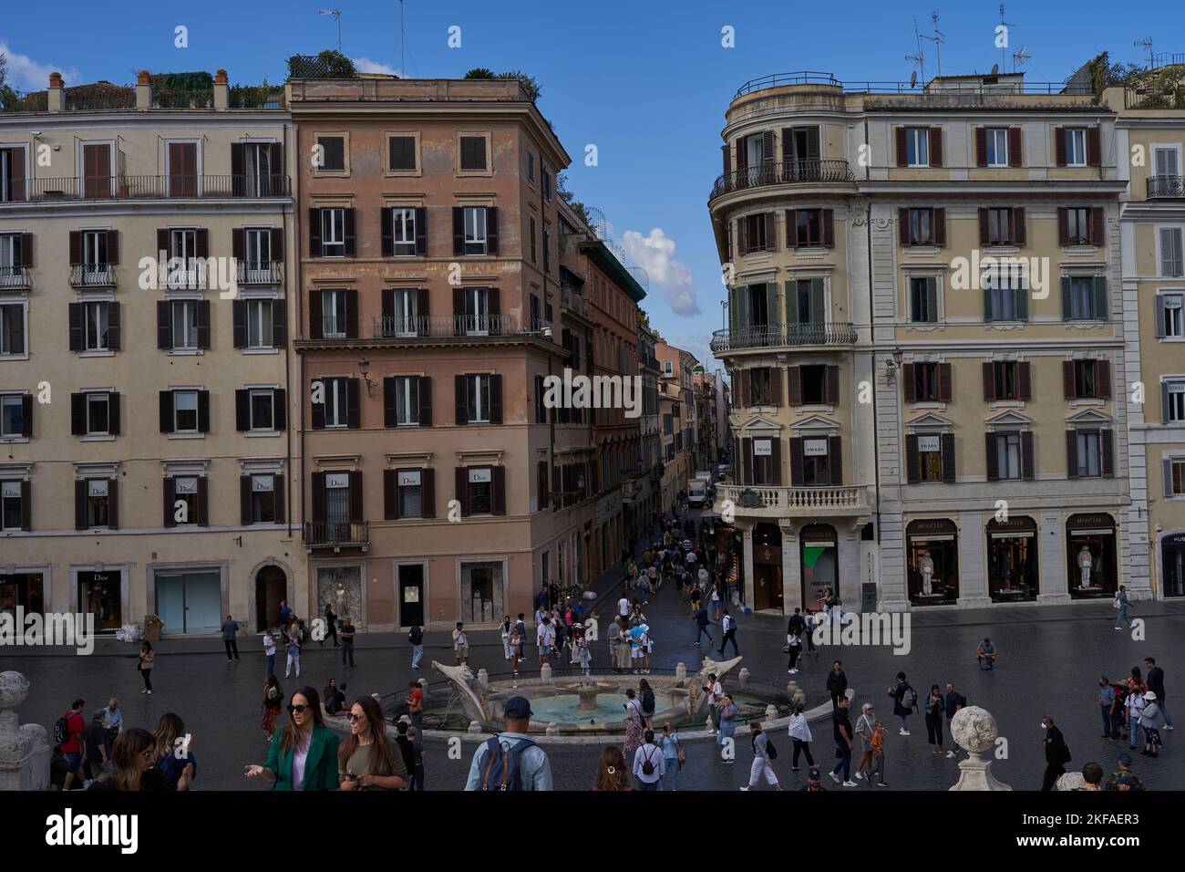 Rome, Italy - September 22, 2022 - the fountain of a sinking boat, the ...