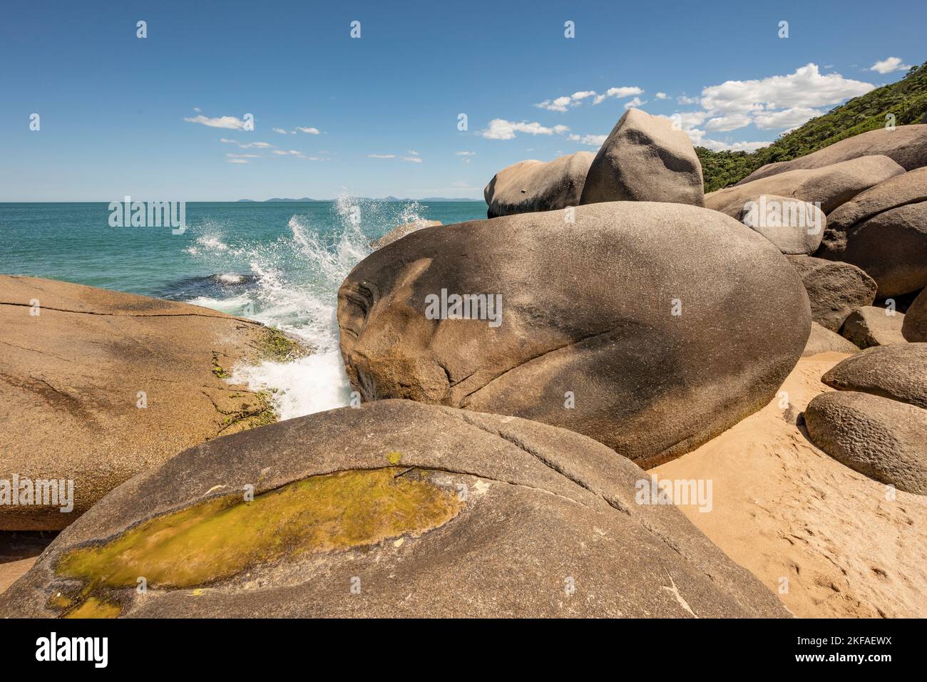 A clear blue sky day at Tainha Beach, a cristaline water paradise in ...