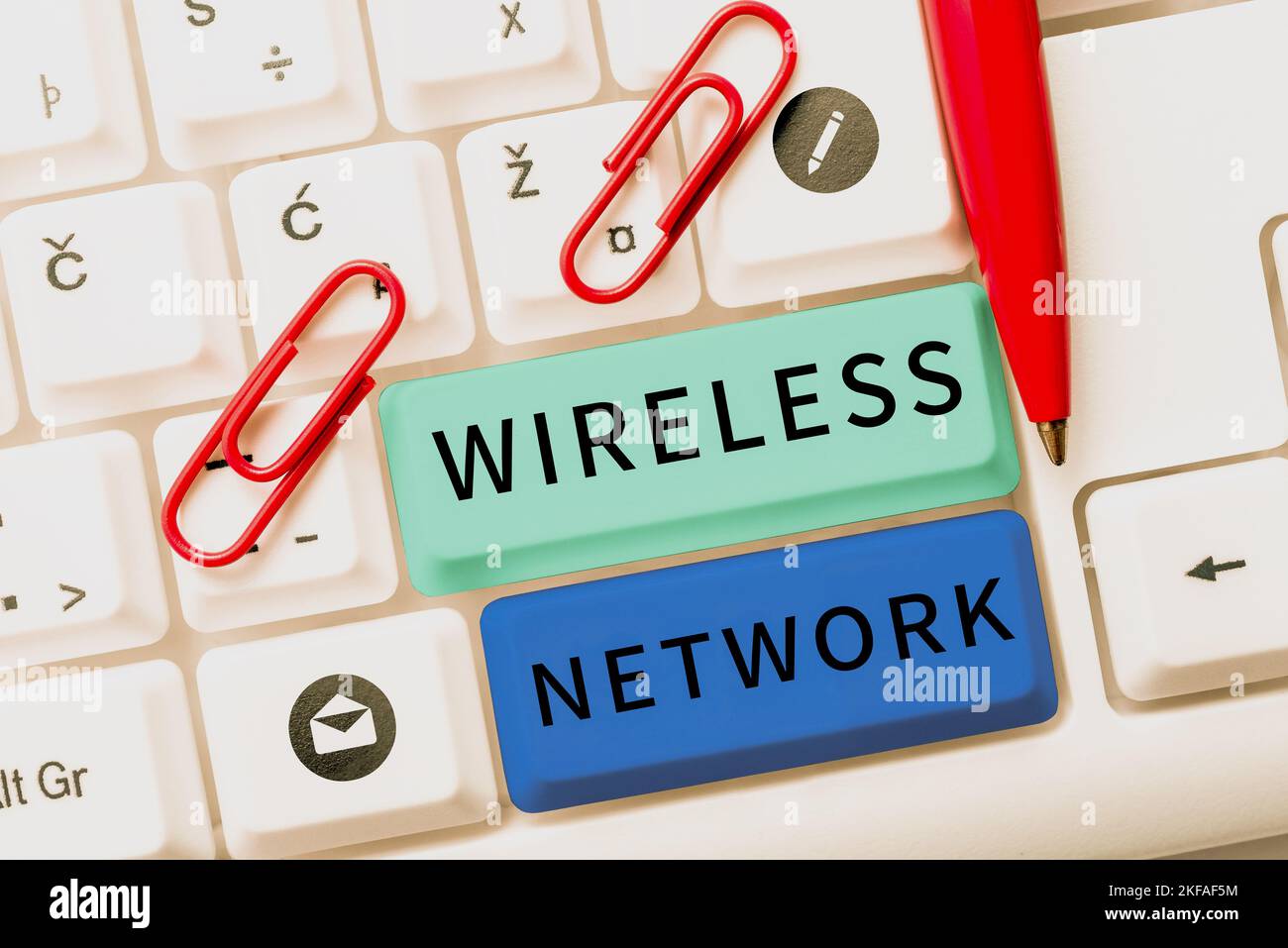 Text caption presenting Wireless Network. Business showcase computer ...