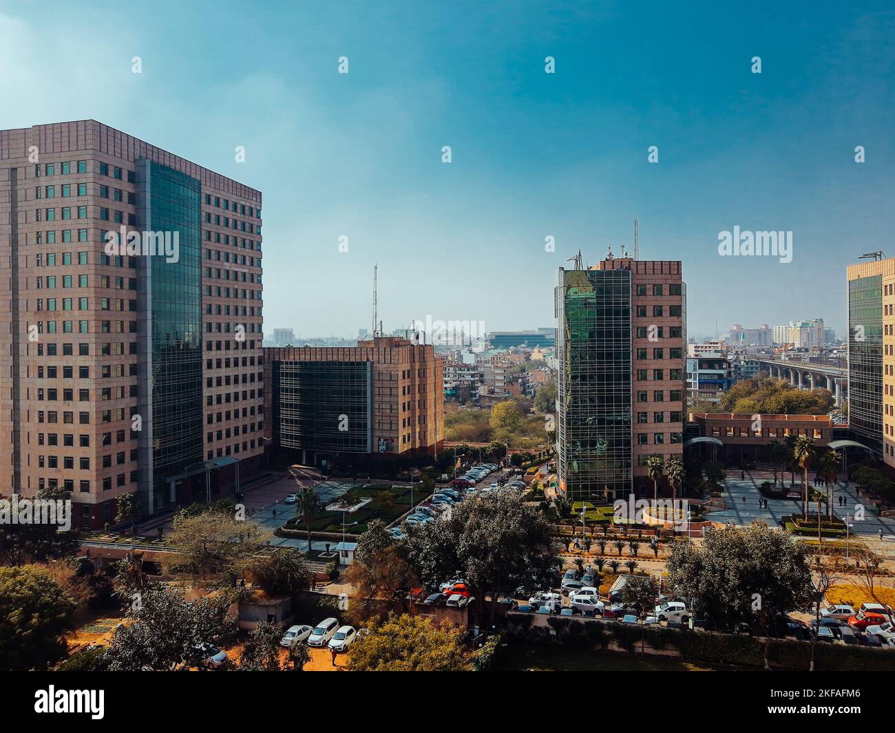 Gurgaon, India - Global Business Park Buildings and offices Stock Photo ...