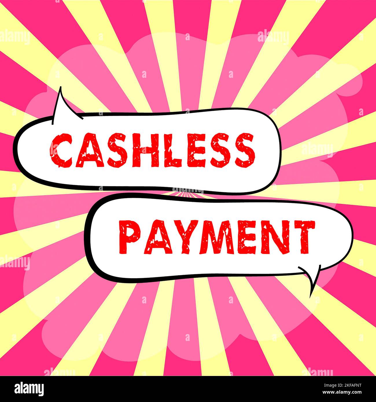 Conceptual caption Cashless Payment. Concept meaning transaction will ...