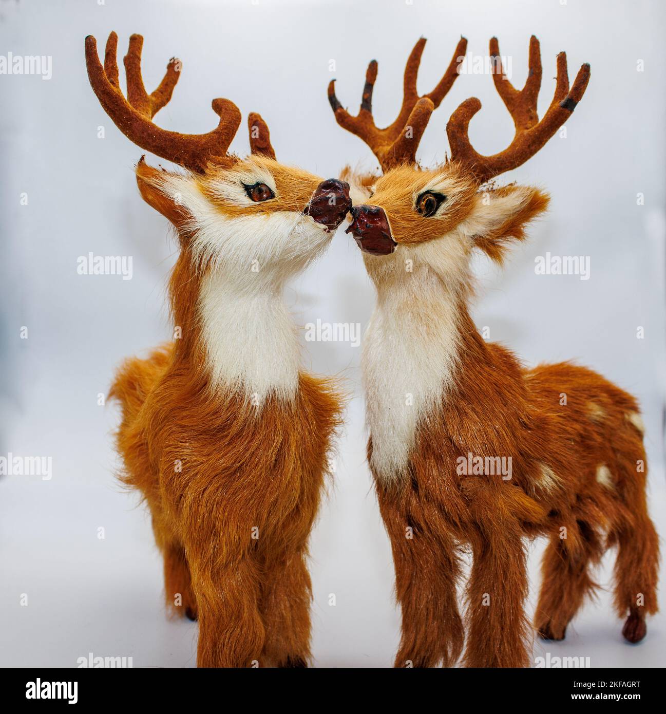 model toy deer on white isolated background, selective focus Stock ...
