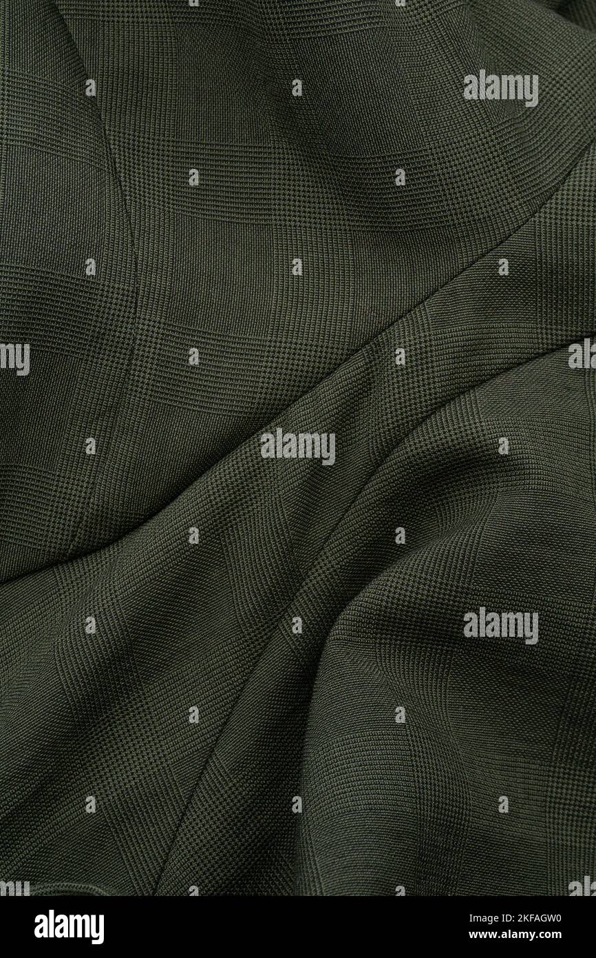 Dark green checkered textile background Prince of Wales Stock Photo - Alamy