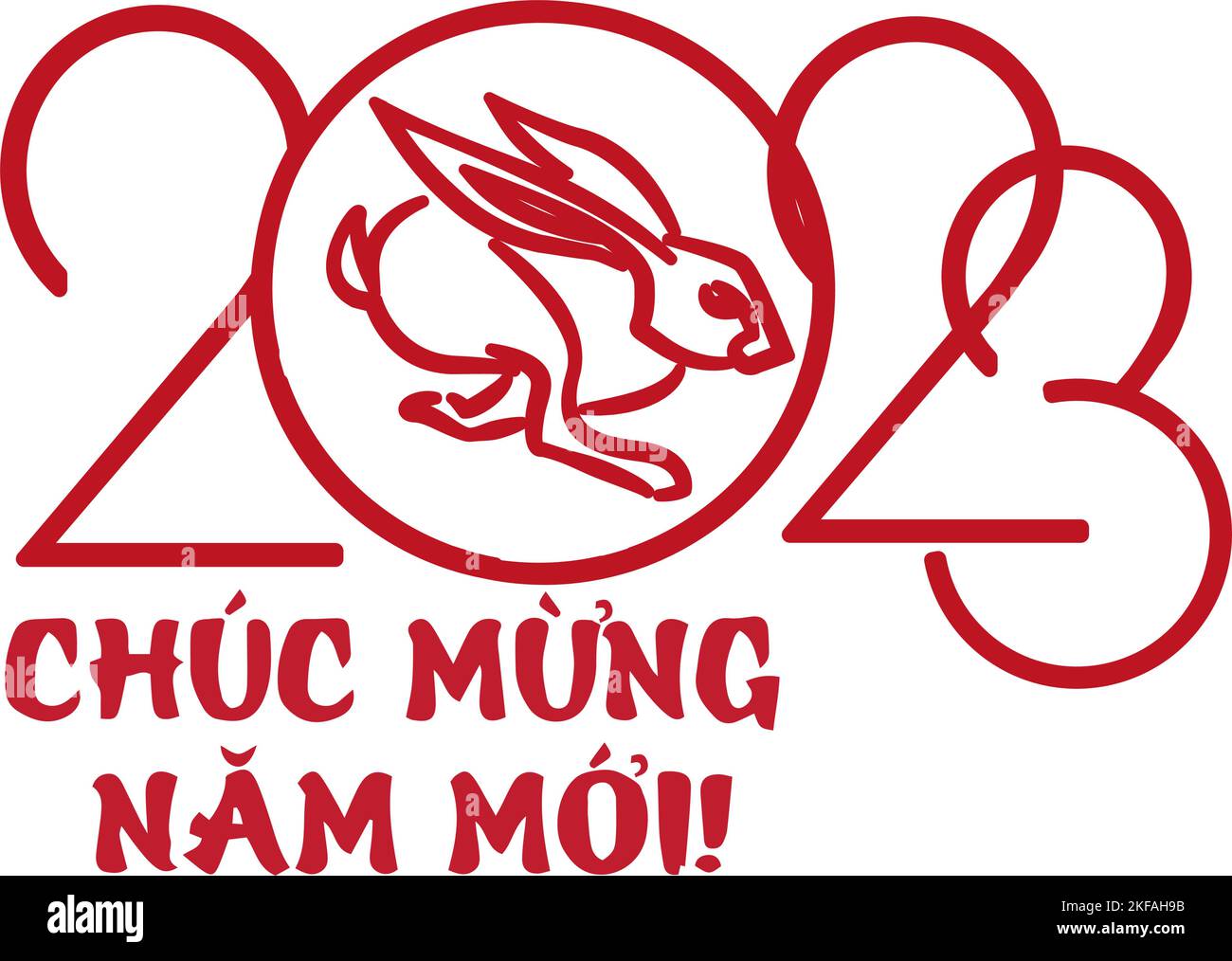 Chinese New Year of the Rabbit, Zodiac sign for greeting card ...