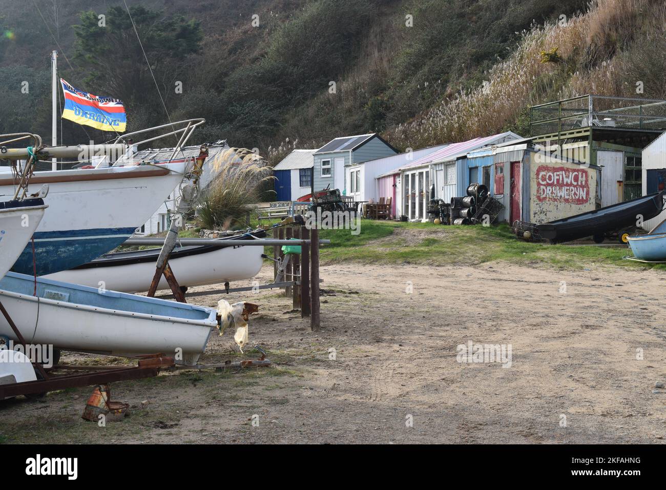 We Stand With Ukraine, Cofiwch Dryweryn & Boats at Nefyn, Llyn ...