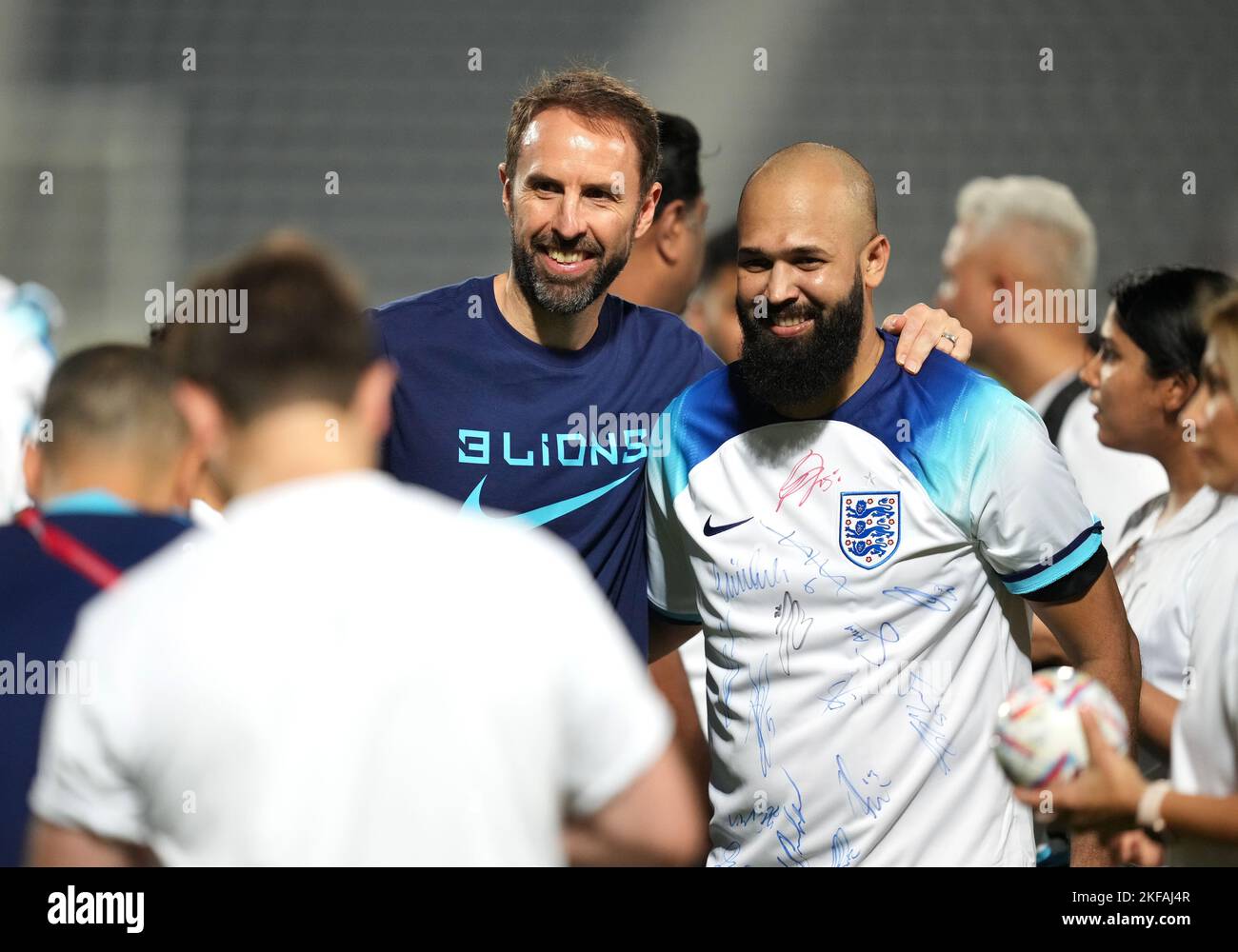 England manager Gareth Southgate poses for photographs with the Workers ...