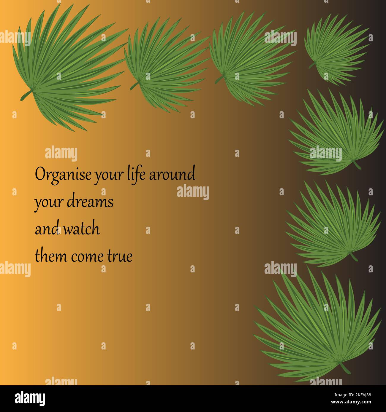 Flat tropical leaf frame backround. Space text. Vector illustration ...