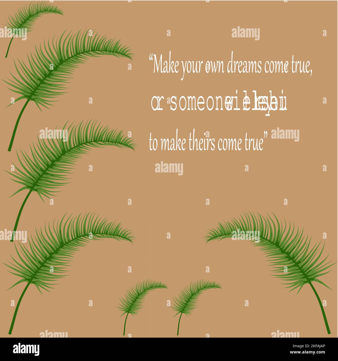 Flat tropical leaf frame backround. Space text. Vector illustration ...