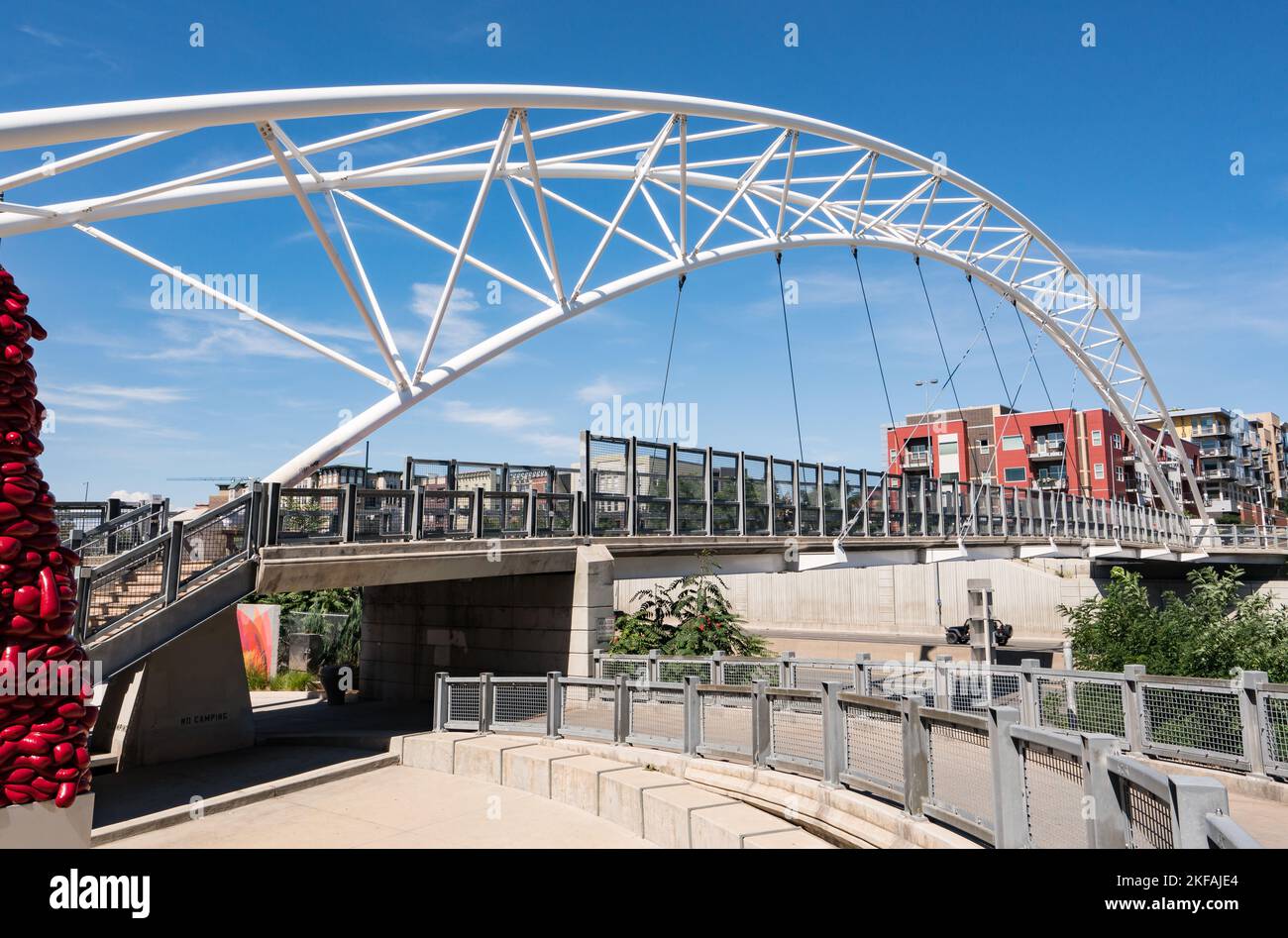 Denver, Colorado - August 12, 2022: Highland Bridge is one of three ...