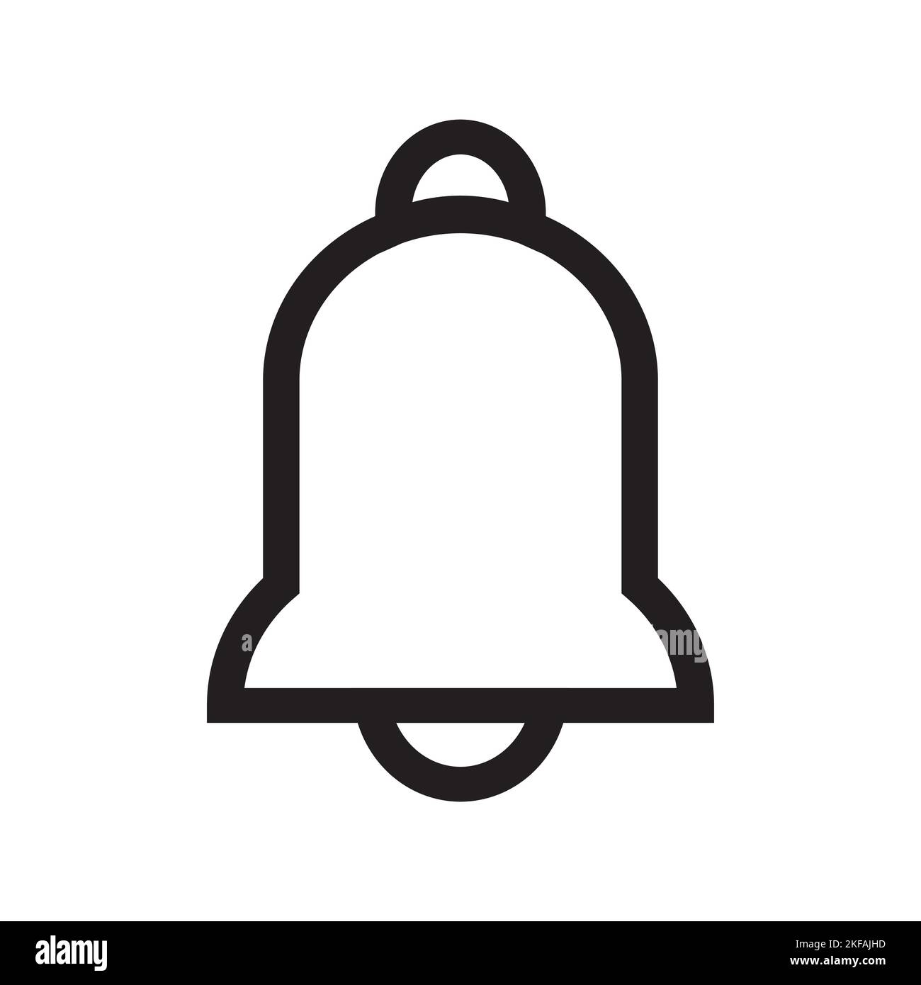 Message Notification Bell Outline Flat Icon For Apps And Social Media App Contour Of Bell