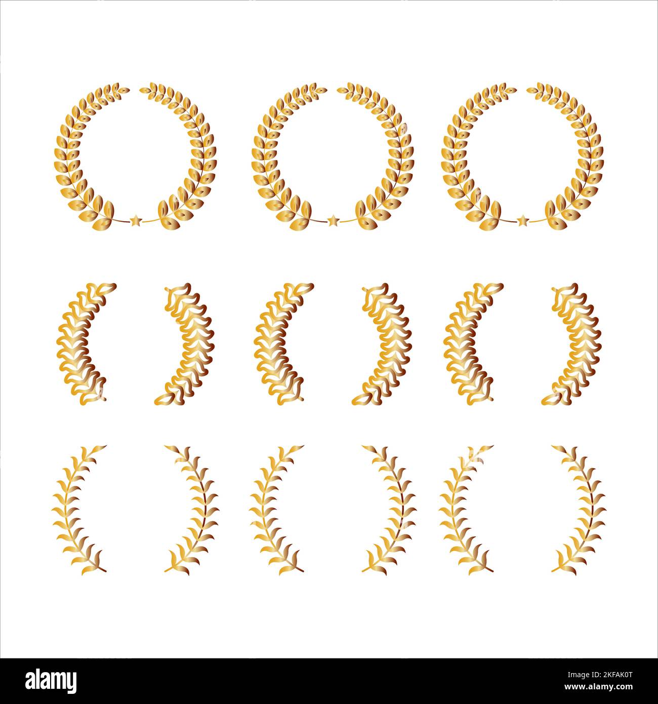 Gold award laurel wreath on white background Stock Vector Image & Art - Alamy