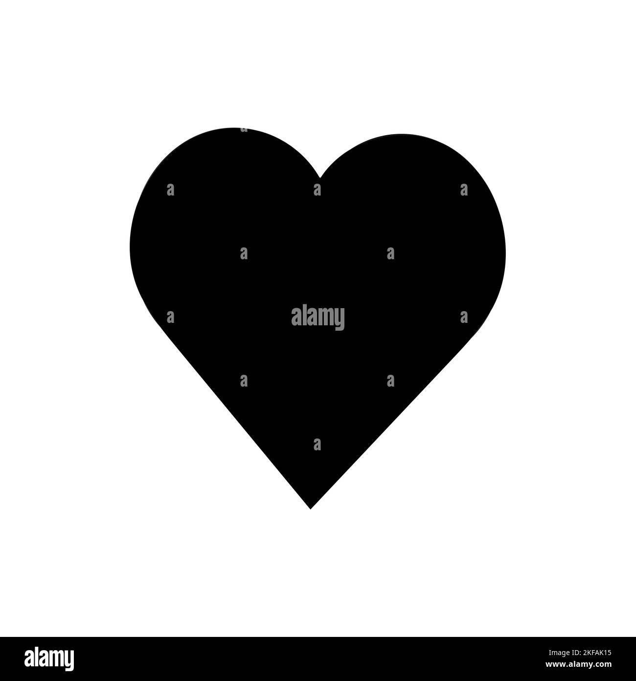Heart icon. Symbol of love and Saint Valentines Day. Simple flat black thick outline vector ...