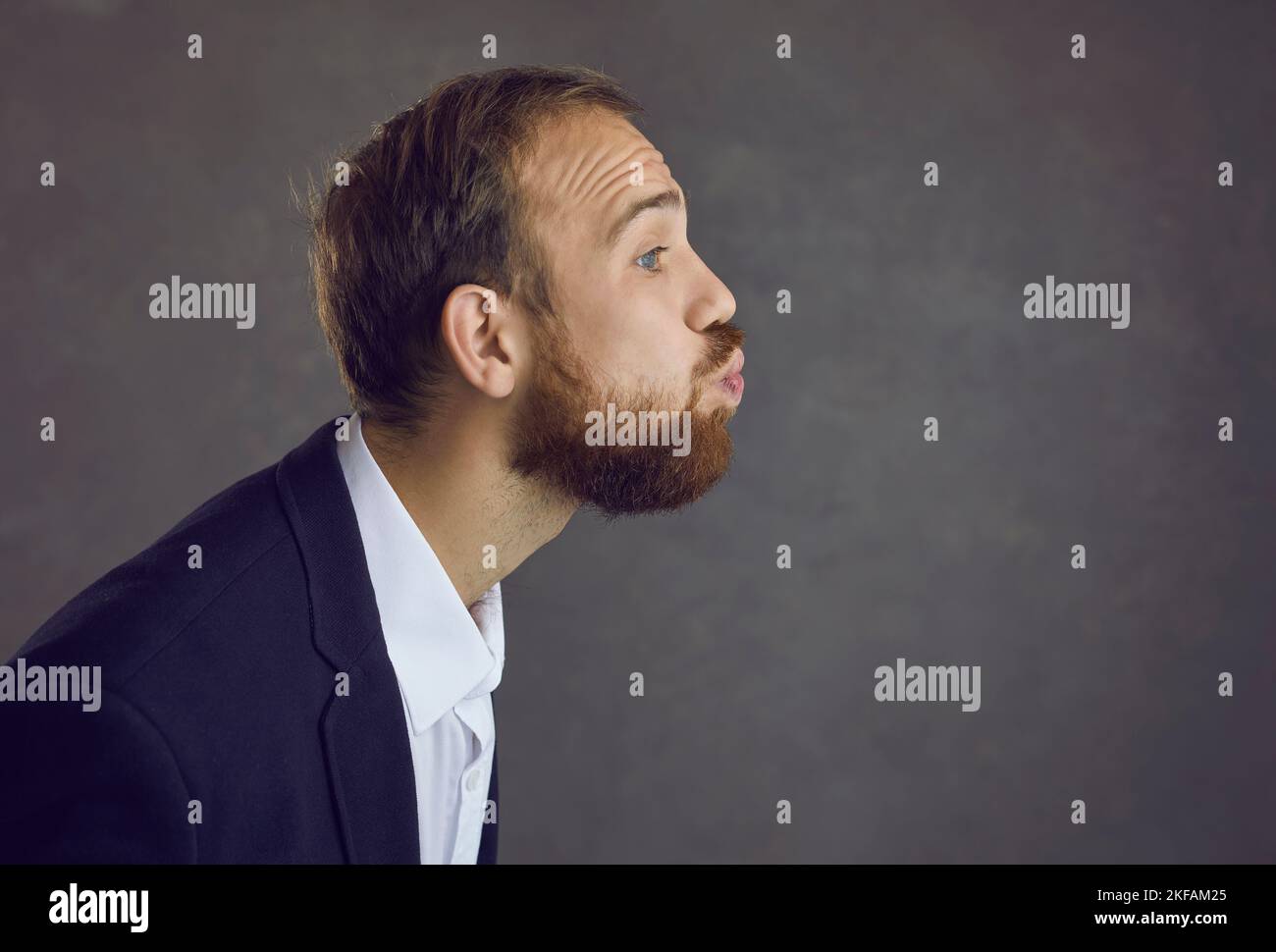 Kiss lips man hi-res stock photography and images - Alamy