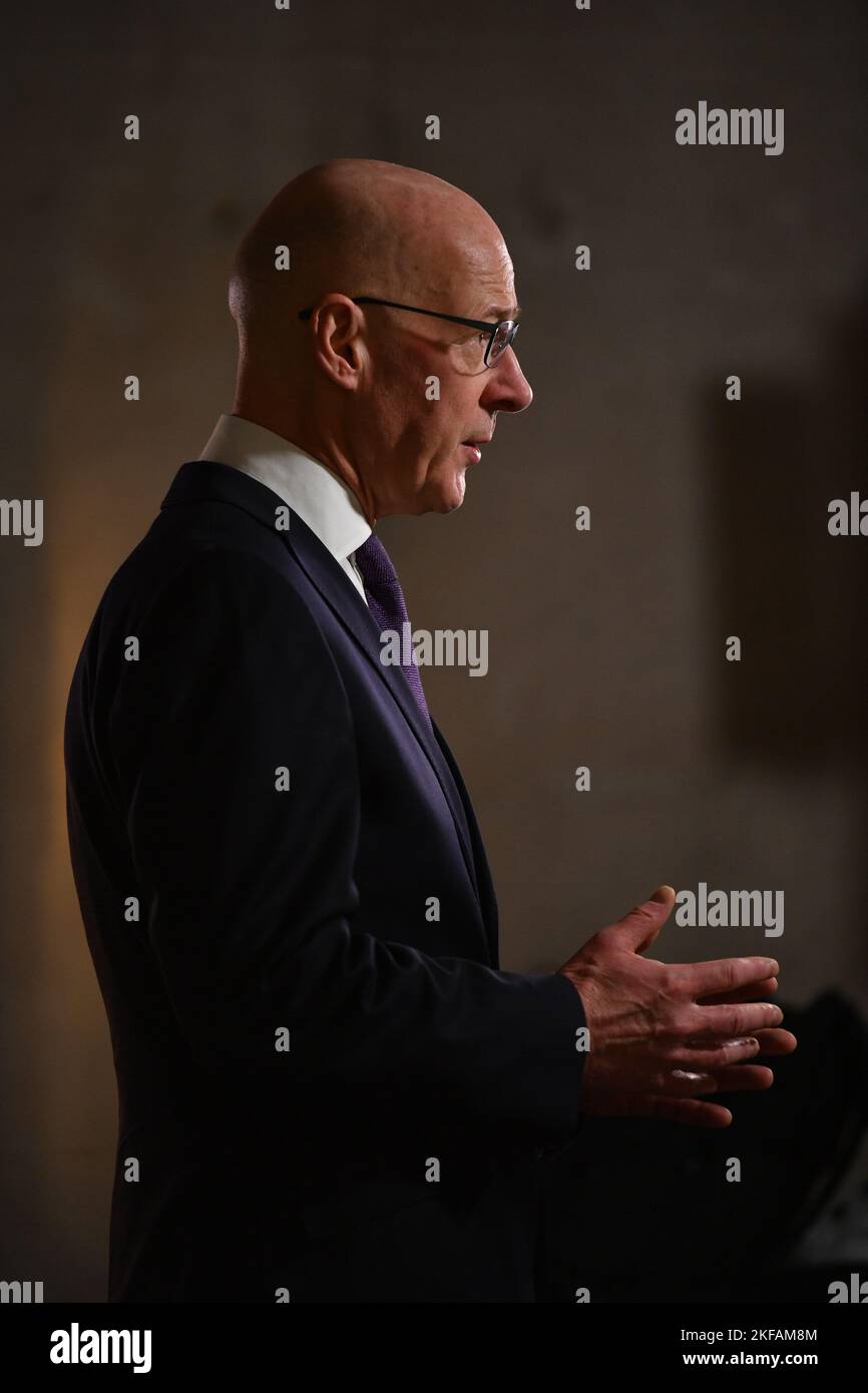 John swinney responds to rishi sunak budget hi-res stock photography ...