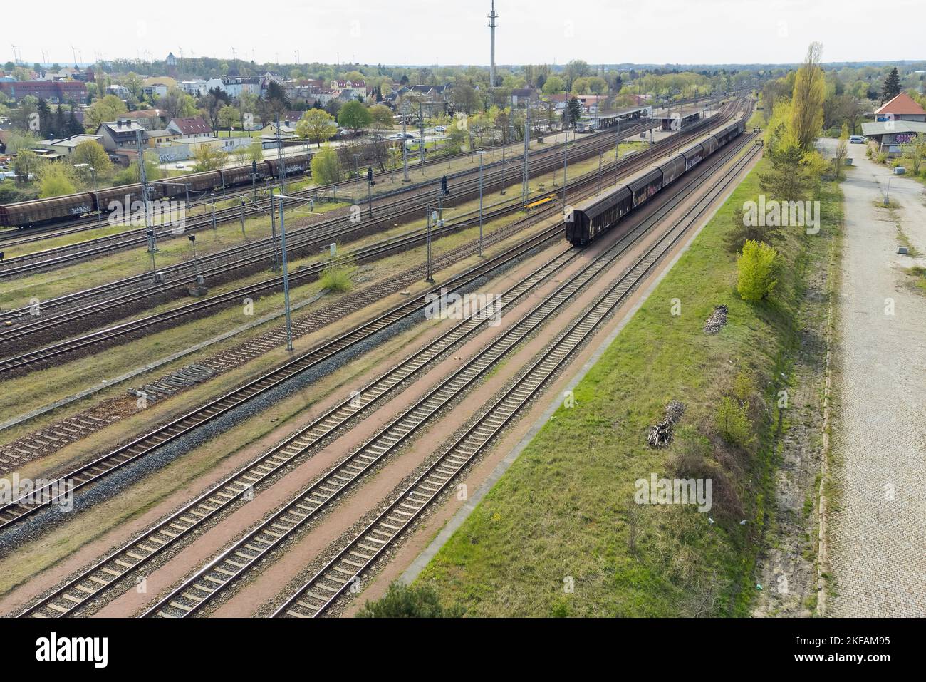 Aerial highway train on railroad hi-res stock photography and images ...