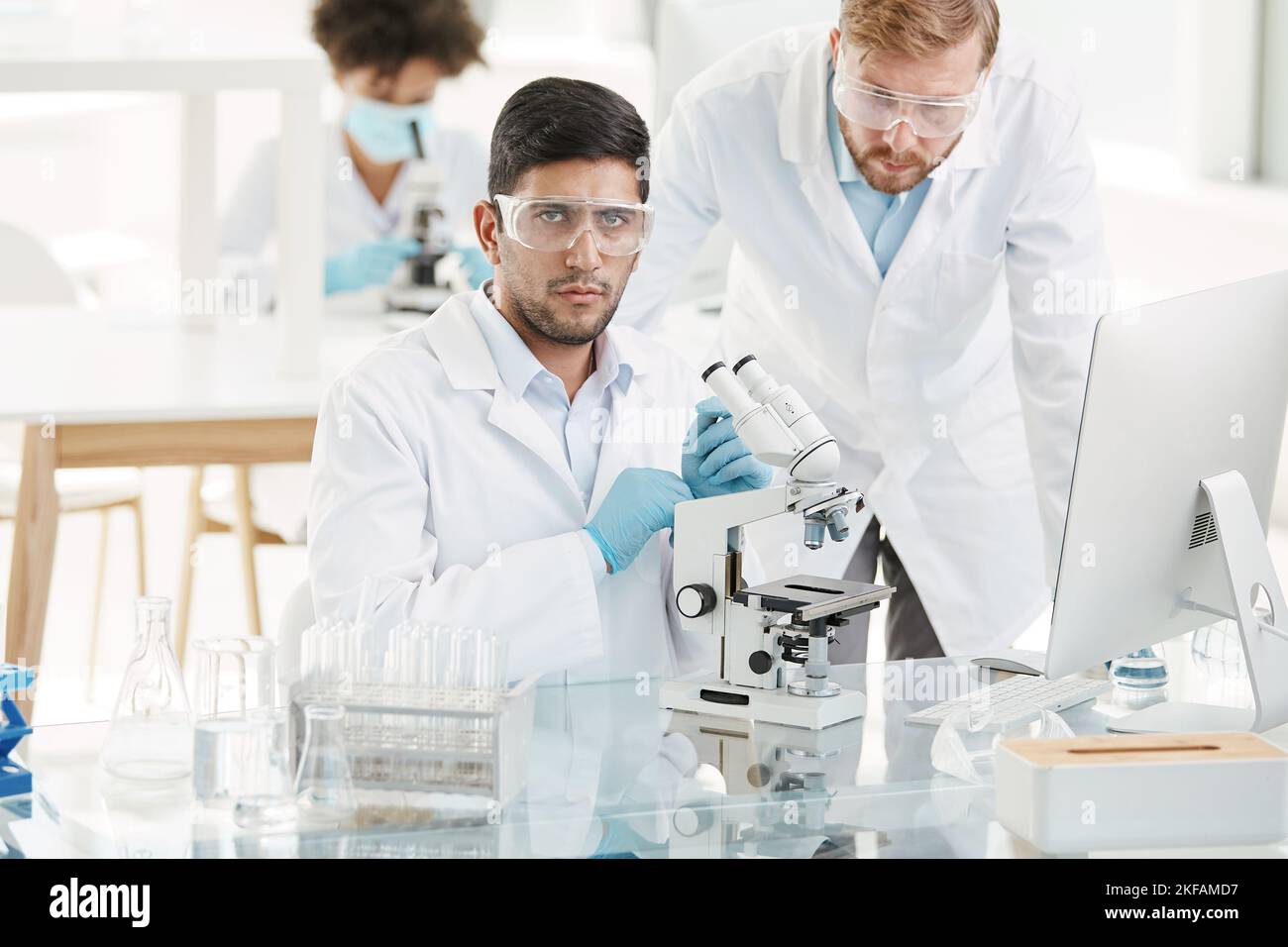 group of scientists are testing a medical laboratory Stock Photo - Alamy