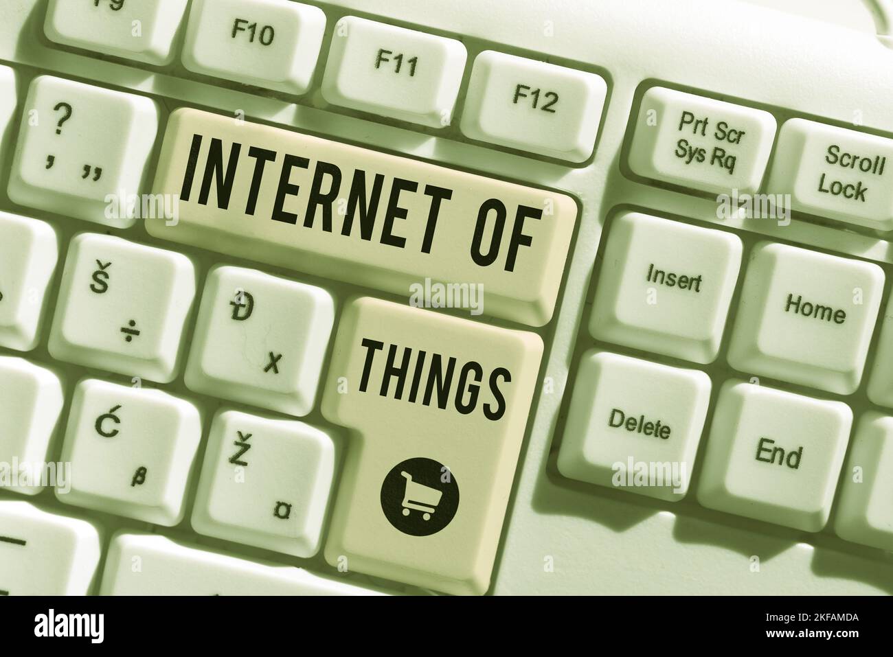 Conceptual caption Internet Of Things. Business approach network ...