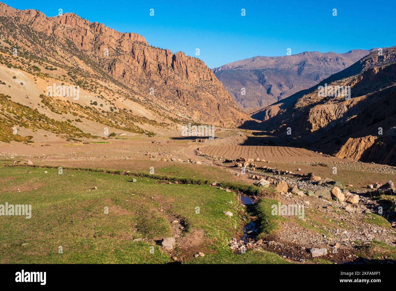 Ait Bouilli valley and Ikiss village, a tiny Berber settlemment in the ...