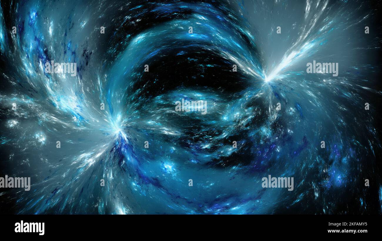 Blue glowing force field in space , computer generated abstract ...