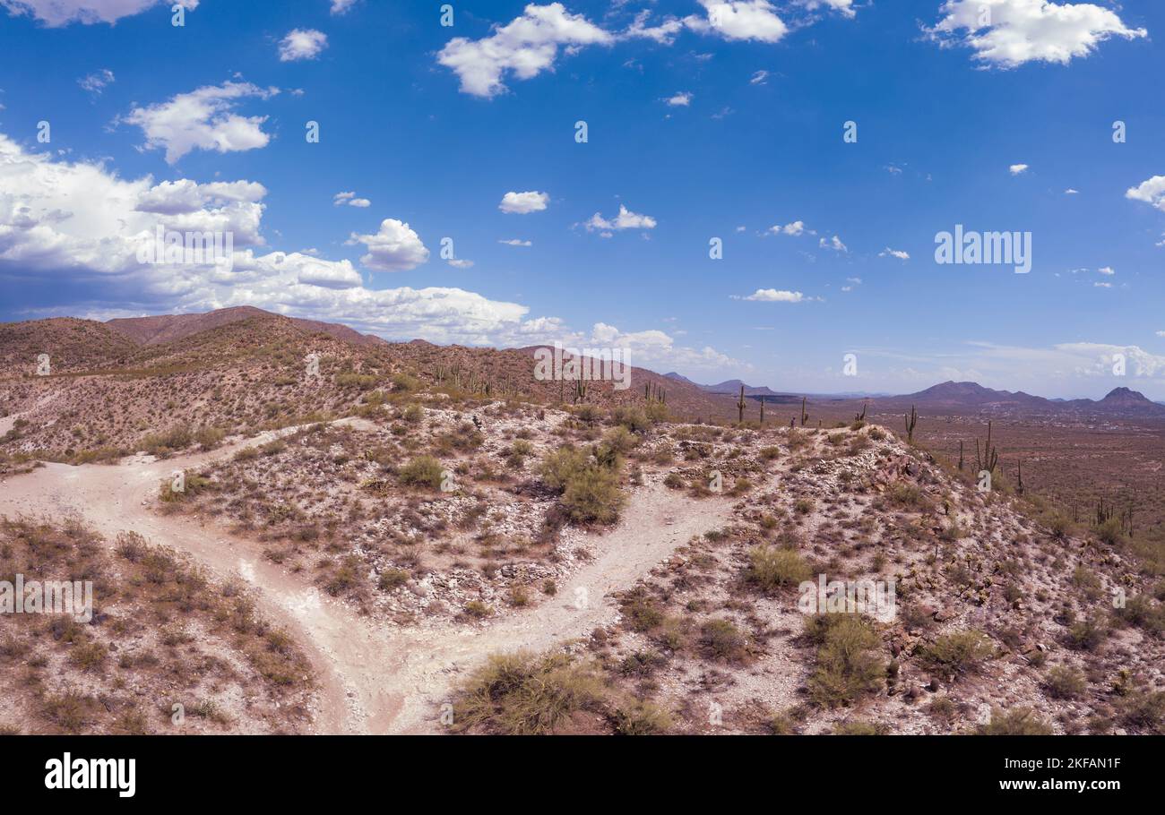 An aerial shot of the Hohokam Ruins in the Native American Ruins in ...