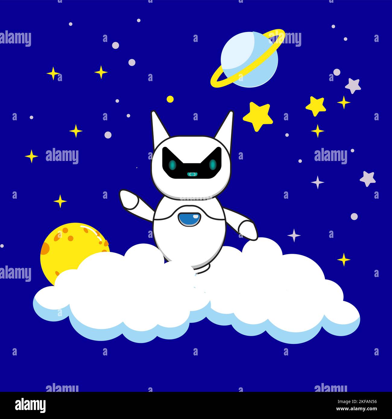 Aliens flying on the clouds. Science Technology Icon Concept Isolated ...
