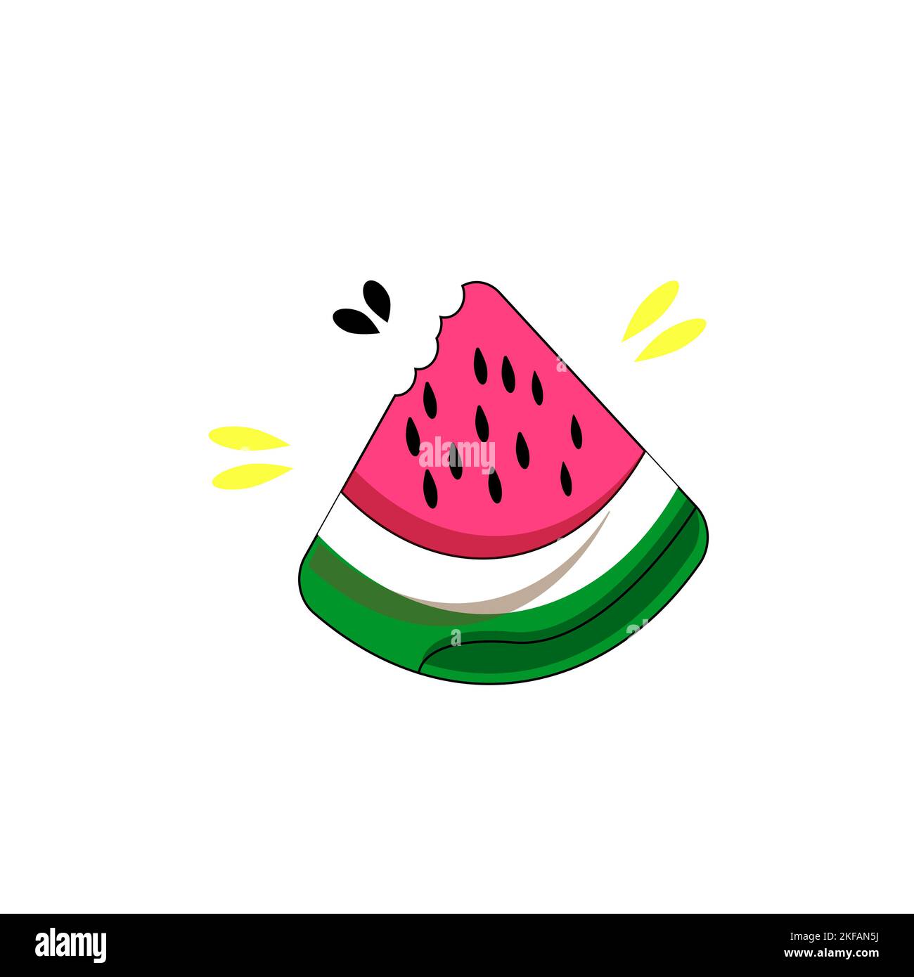 Watermelon cute vector illustration, fresh slice of watermelon graphic ...